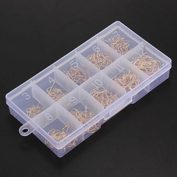 500pcs 10 Sizes Fresh Water Sea Fly Fishing Tackle Hooks With Box - Gh ...